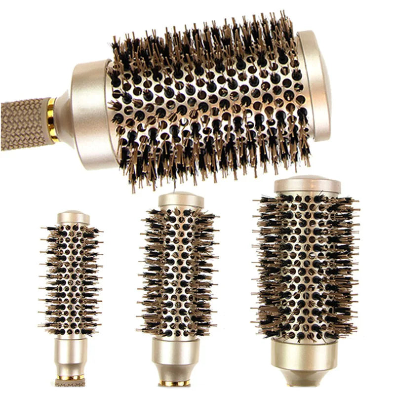 Professional Hairdressing Brushes Salon Curling Roll Comb Set Hair Dry ...